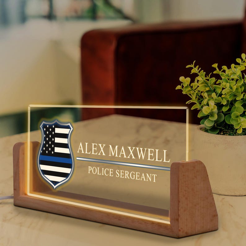 Personalized Police Officer Desk Name Plate, Police Sign, Custom Name ...
