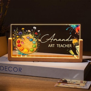 Custom Art Teacher Desk Name Plate, Art Teacher Gift, Teacher Desk Sign ...