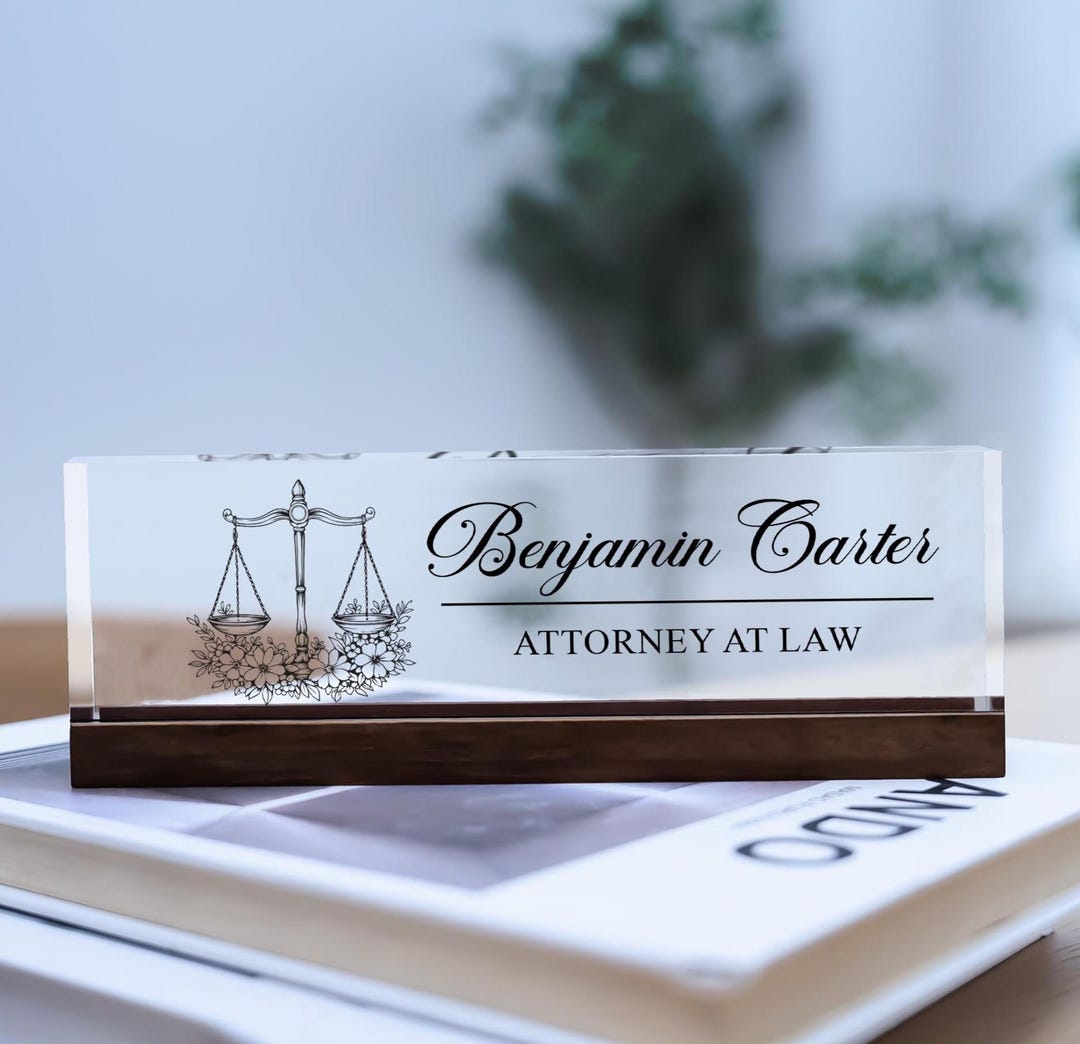 Personalized Lawyer Desk Name Plate, JD Judge Name Sign, Lawyer Gift ...