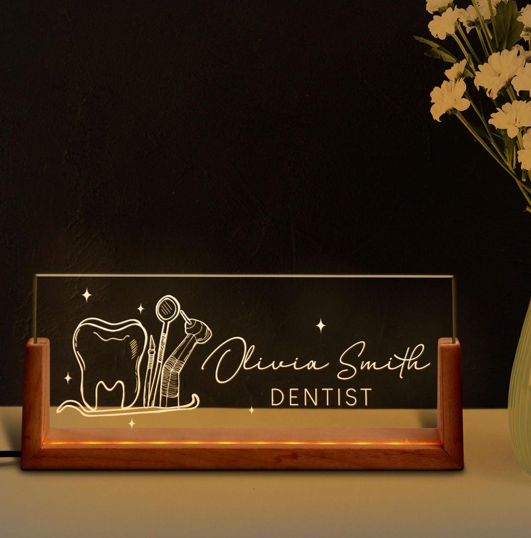 Personalized Desk Name Plate for Dentist, Dental Hygienist Gift, Dental ...