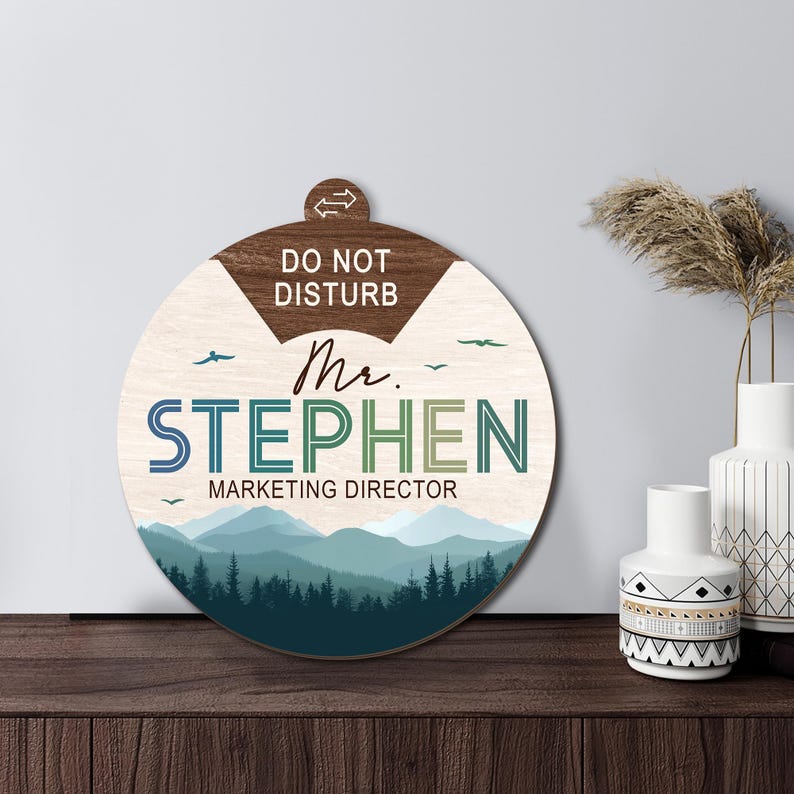 Personalized Rotating Office Door Sign, Spinning Name Door Hanging ...