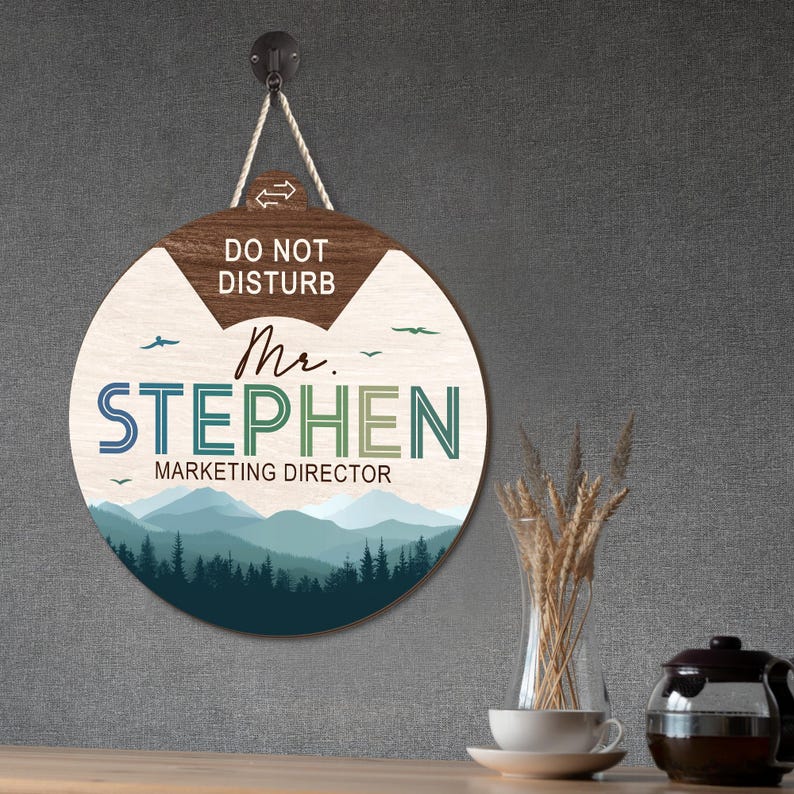 Personalized Rotating Office Door Sign, Spinning Name Door Hanging ...