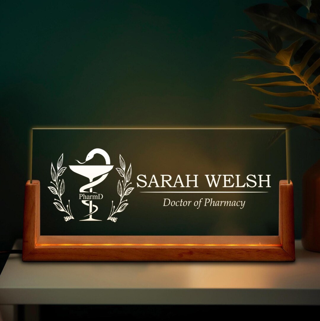 Personalized Pharmacist Desk Name Plate, Custom Pharmd Doctor of ...