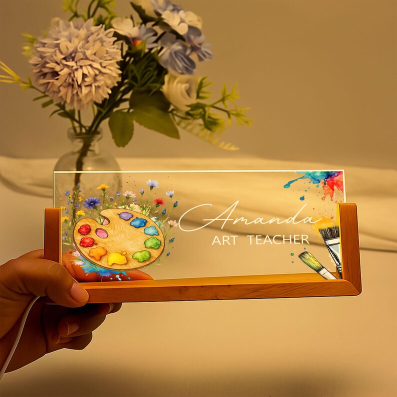 Custom Art Teacher Desk Name Plate, Art Teacher Gift, Teacher Desk Sign ...