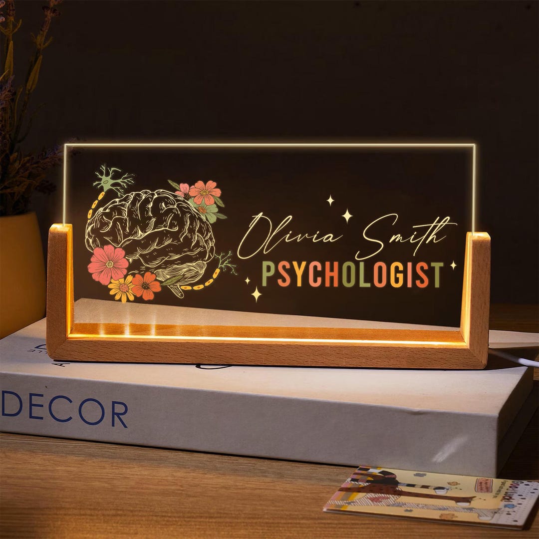 Personalized Neuro Nurse Desk Name Plate, Psychologist LED Sign ...