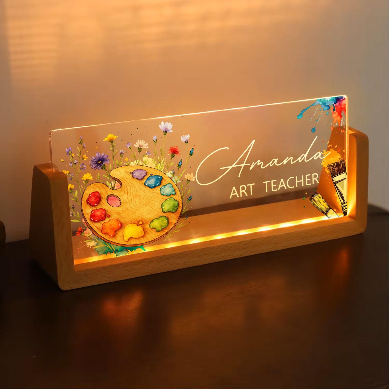 Custom Art Teacher Desk Name Plate, Art Teacher Gift, Teacher Desk Sign ...