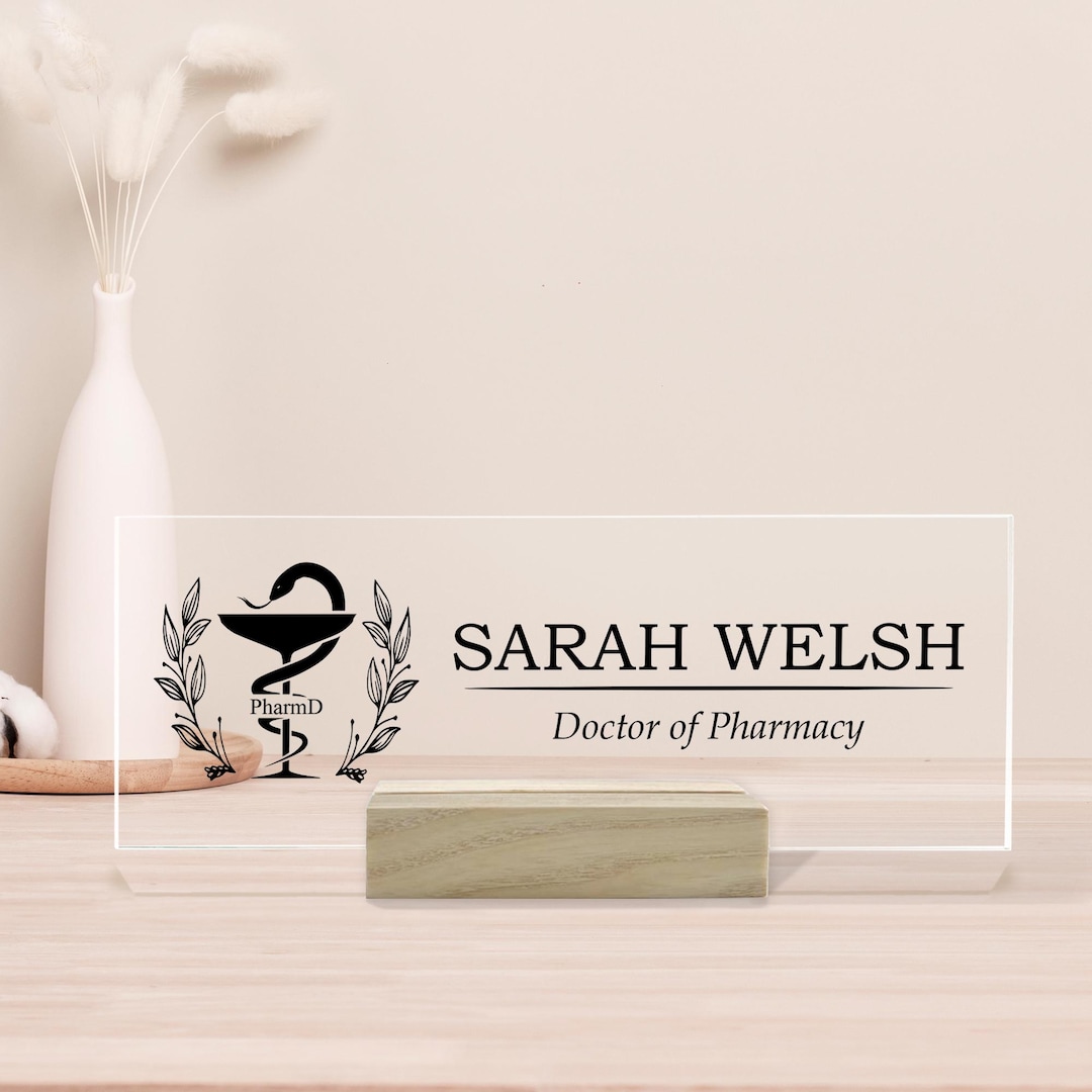 Personalized Pharmacist Desk Name Plate, Pharmd Doctor of Pharmacy Name ...