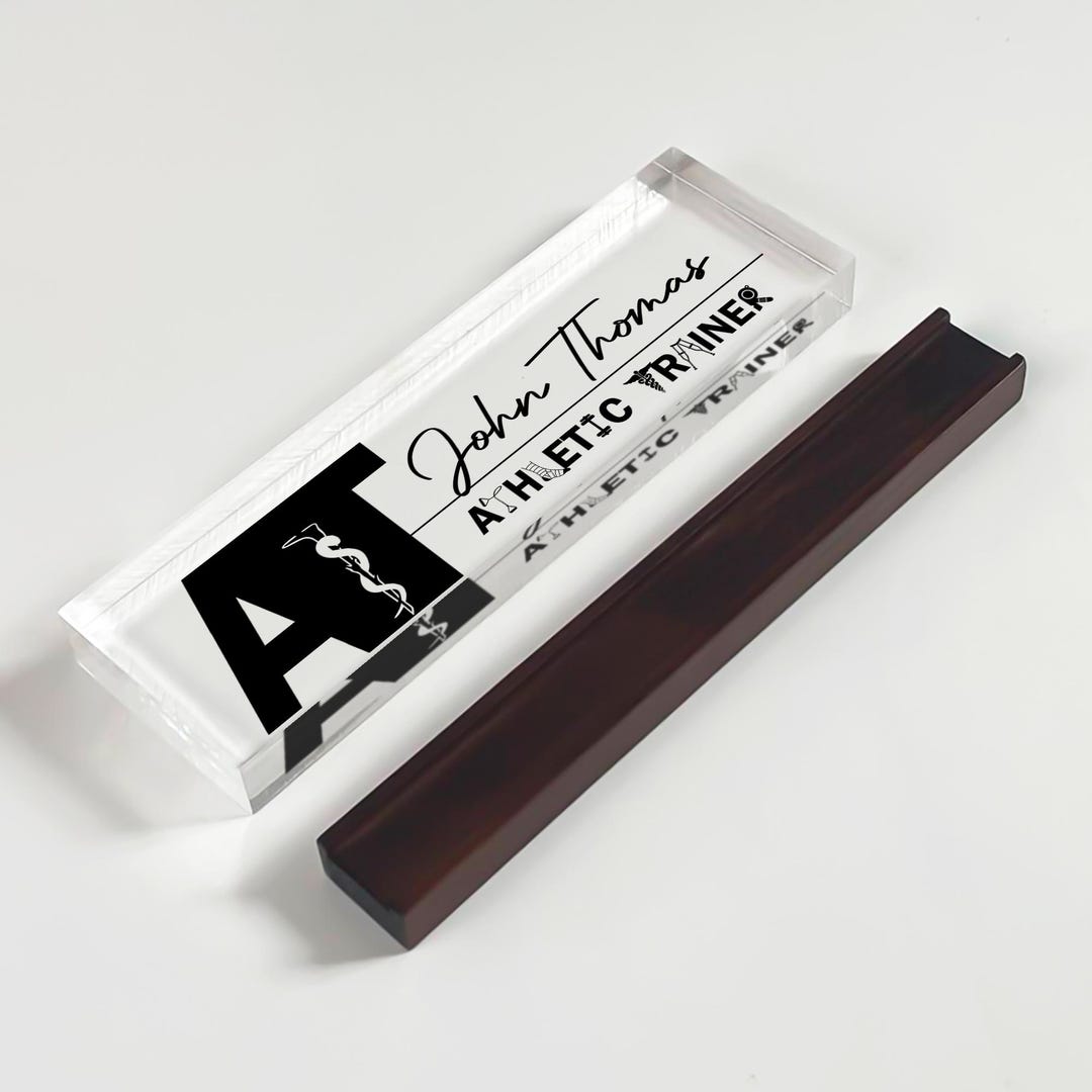Personalized Athletic Trainer Desk Name Plate, Custom AT Gift, Sports ...