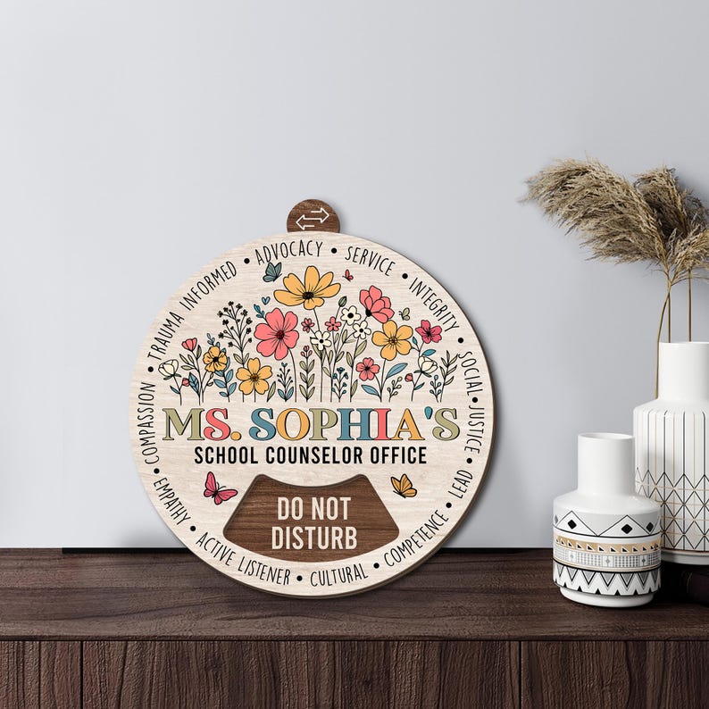 Personalized School Counselor Door Sign, Custom Rotating Sign for ...