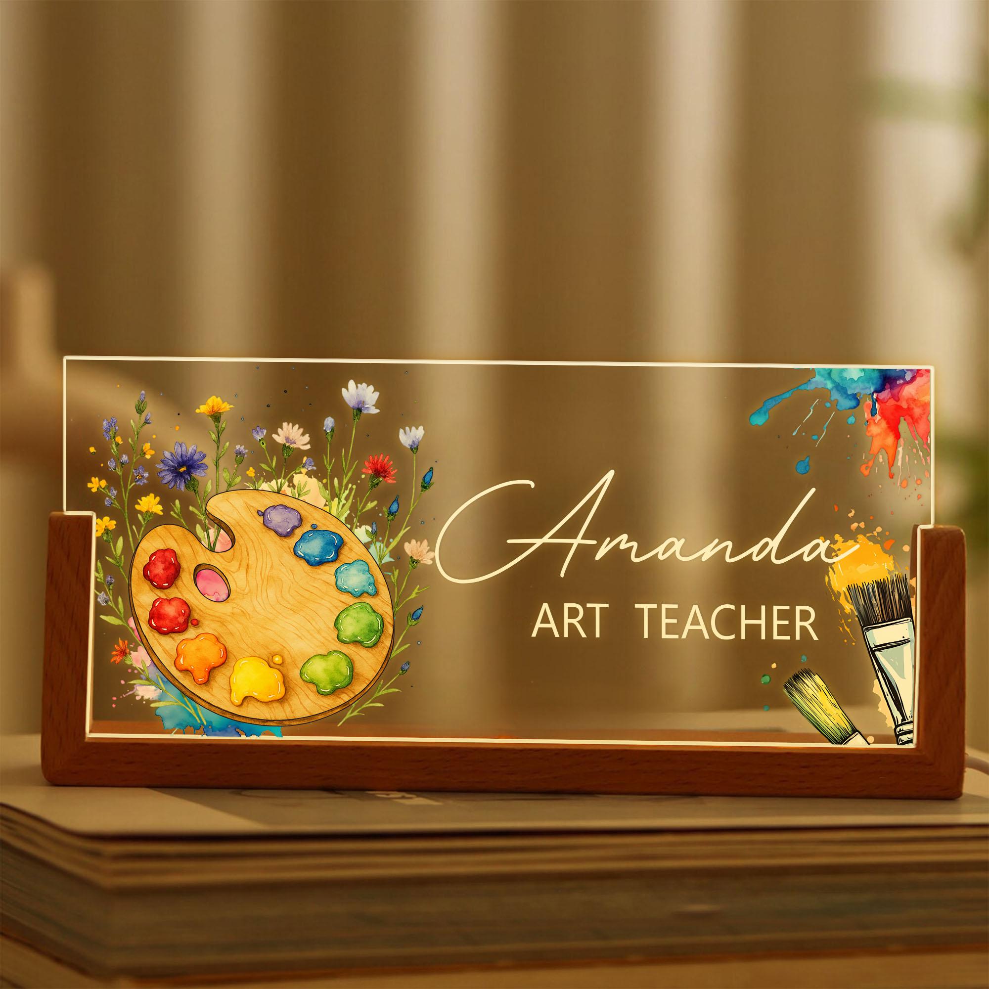 Custom Art Teacher Desk Name Plate, Art Teacher Gift, Teacher Desk Sign ...