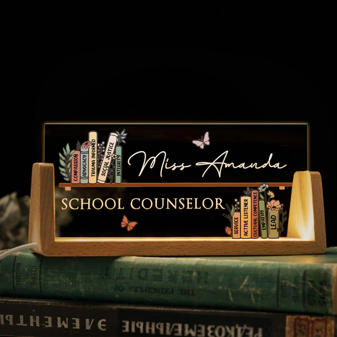 Custom School Counselor Office Desk Name Plate, Mental Health Counselor ...
