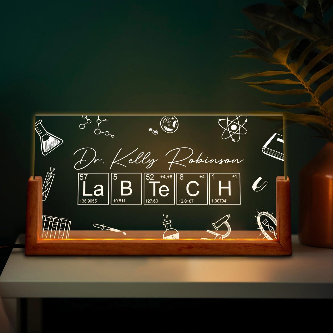 Personalized Lab Tech Name Plate, Science Teacher Desk Sign, Laboratory ...