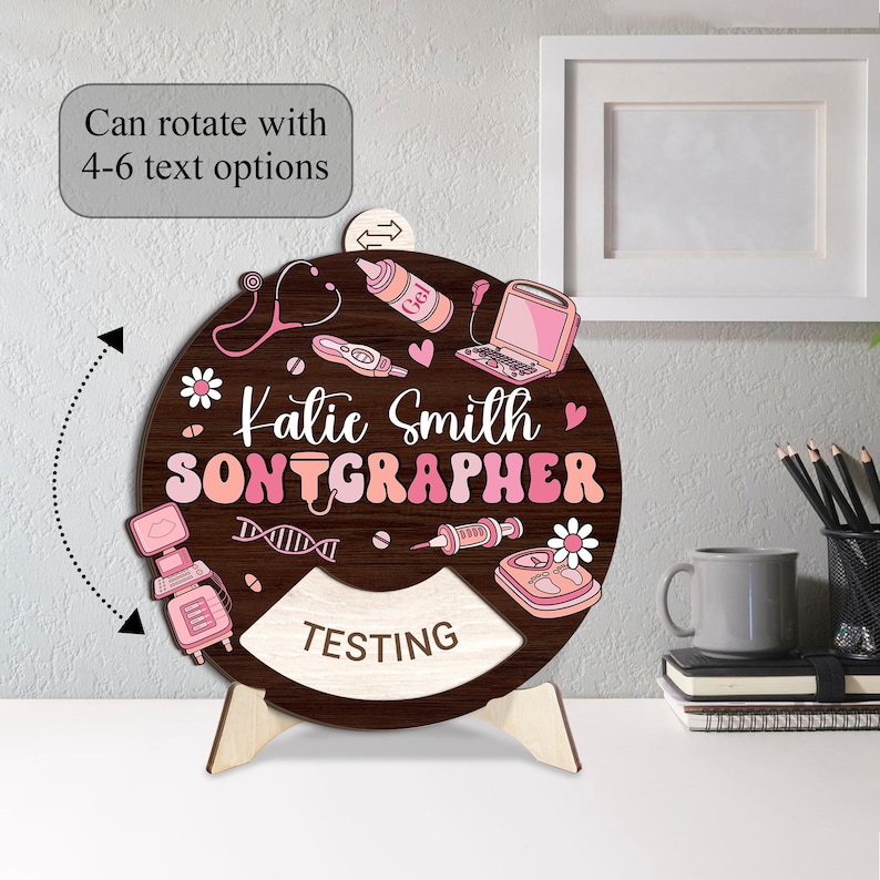 Custom Sonographer Door Sign, Ultrasound Tech Rotating Door Hanger Gift ...