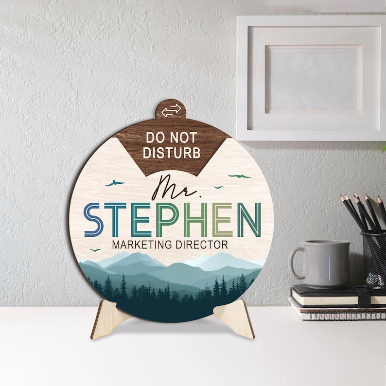 Personalized Rotating Office Door Sign, Spinning Name Door Hanging ...