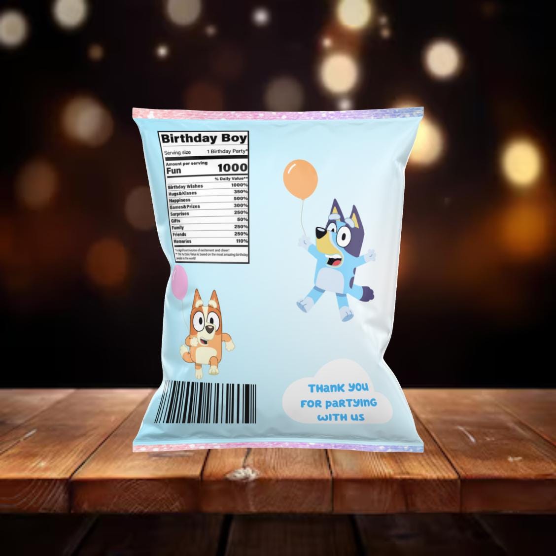 Bluey Party Chip Bag - Custom Chip Bag - Printable Treat Bag - Digital ...