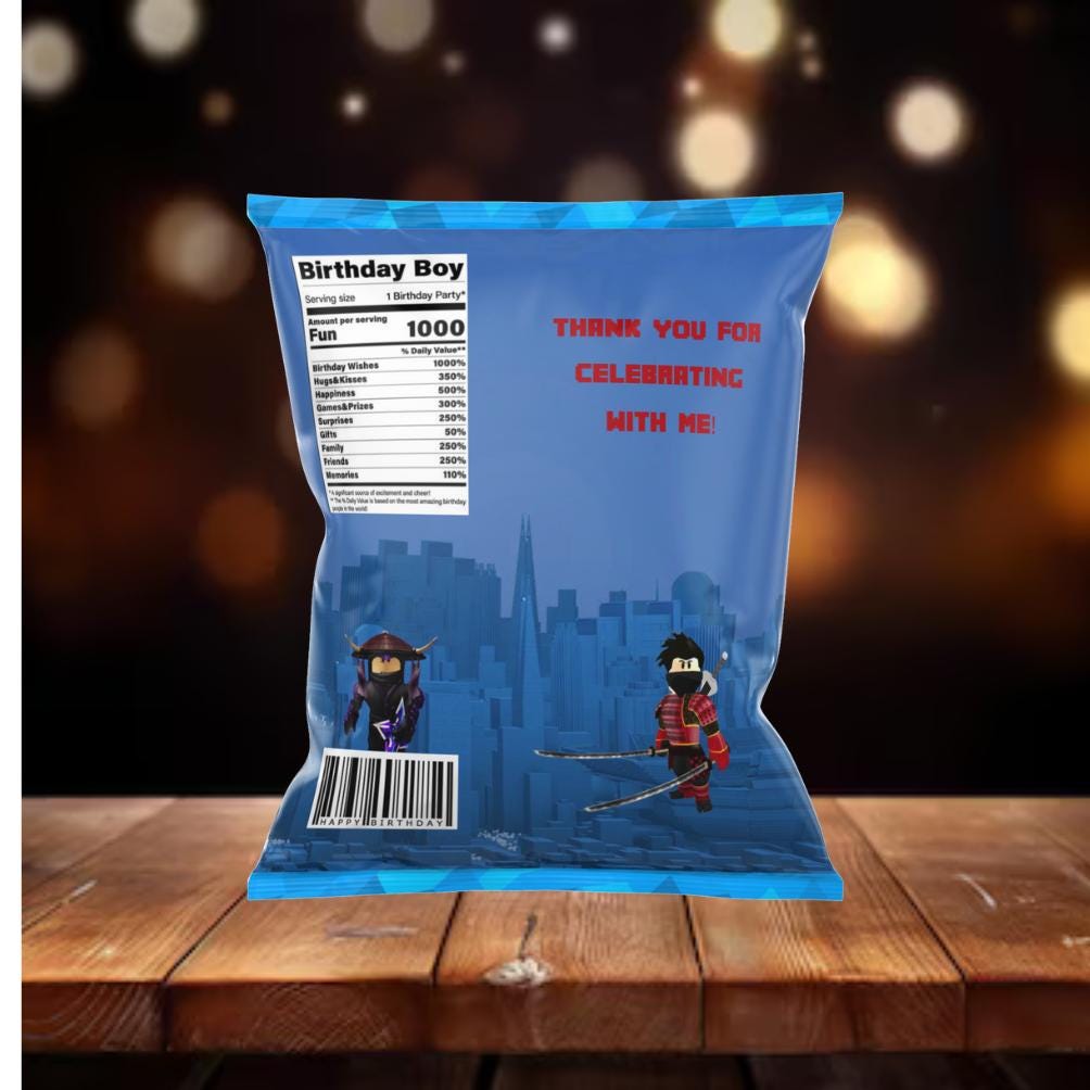 Roblox Chips Bag - Printable Birthday Favor - Digital File - Party ...