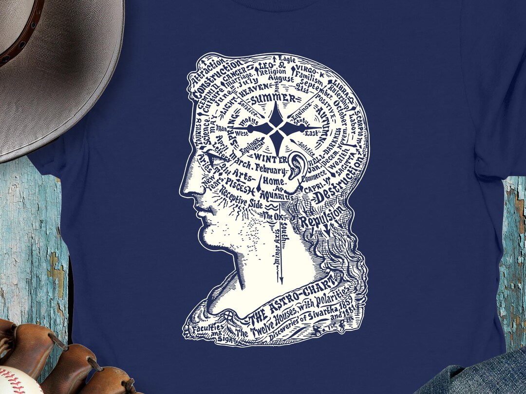Vintage Head Chart T-shirt: Retro Occult Tattoo Design - Etsy