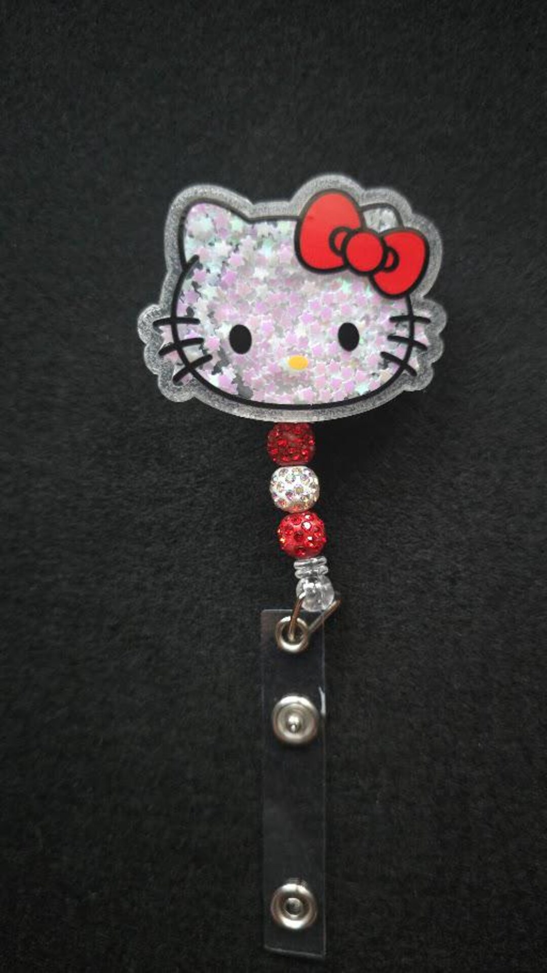 Hello Kitty - Classic Red and White With Shimmer - Etsy