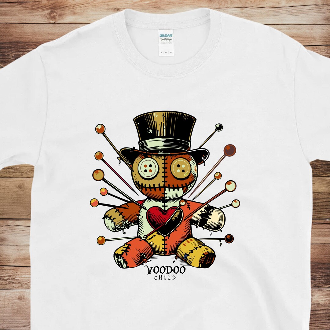 Voodoo Child Graphic T-shirt | Gothic Punk | Voodoo Doll Streetwear Tee ...