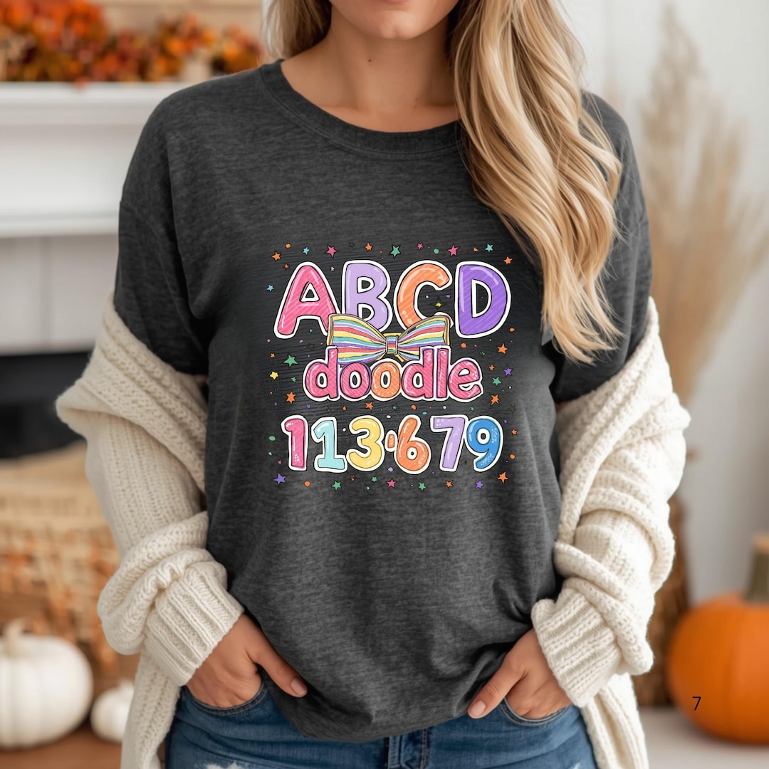 Colorful ABCD Doodle Printable | Kids Alphabet & Numbers Wall Art ...