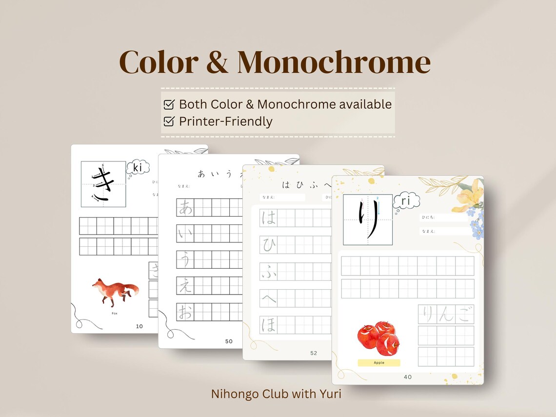First Steps in Hiragana | Japanese Worksheets PDF | Stroke Order ...
