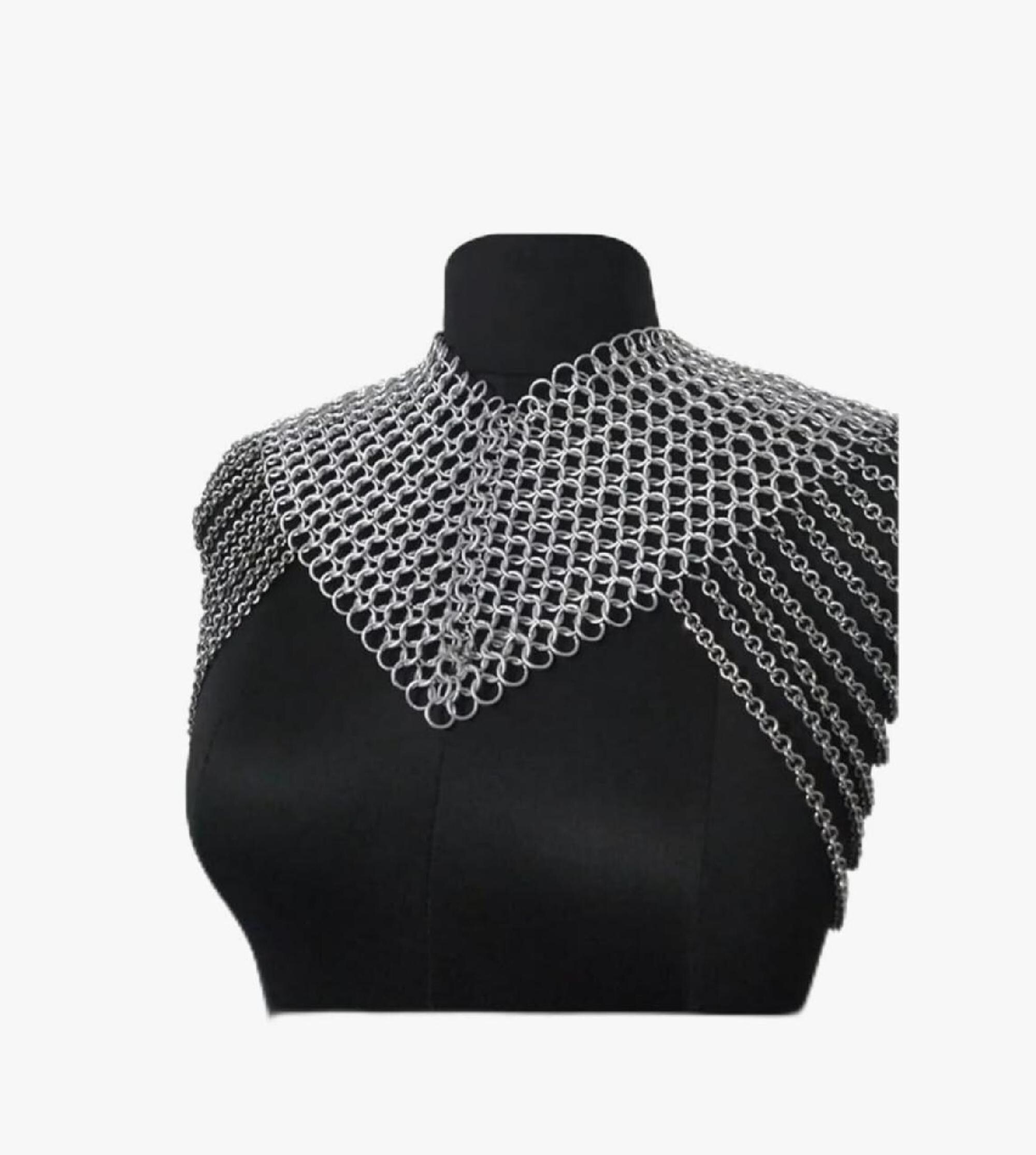 Medieval Chainmail Collar Shoulder Armor Adjustable Chainmail Chain ...