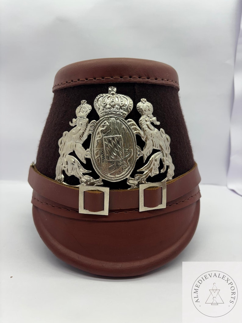 WWI German Prussian Jager Officer Shako Helmet: Brown Felt, Silver ...