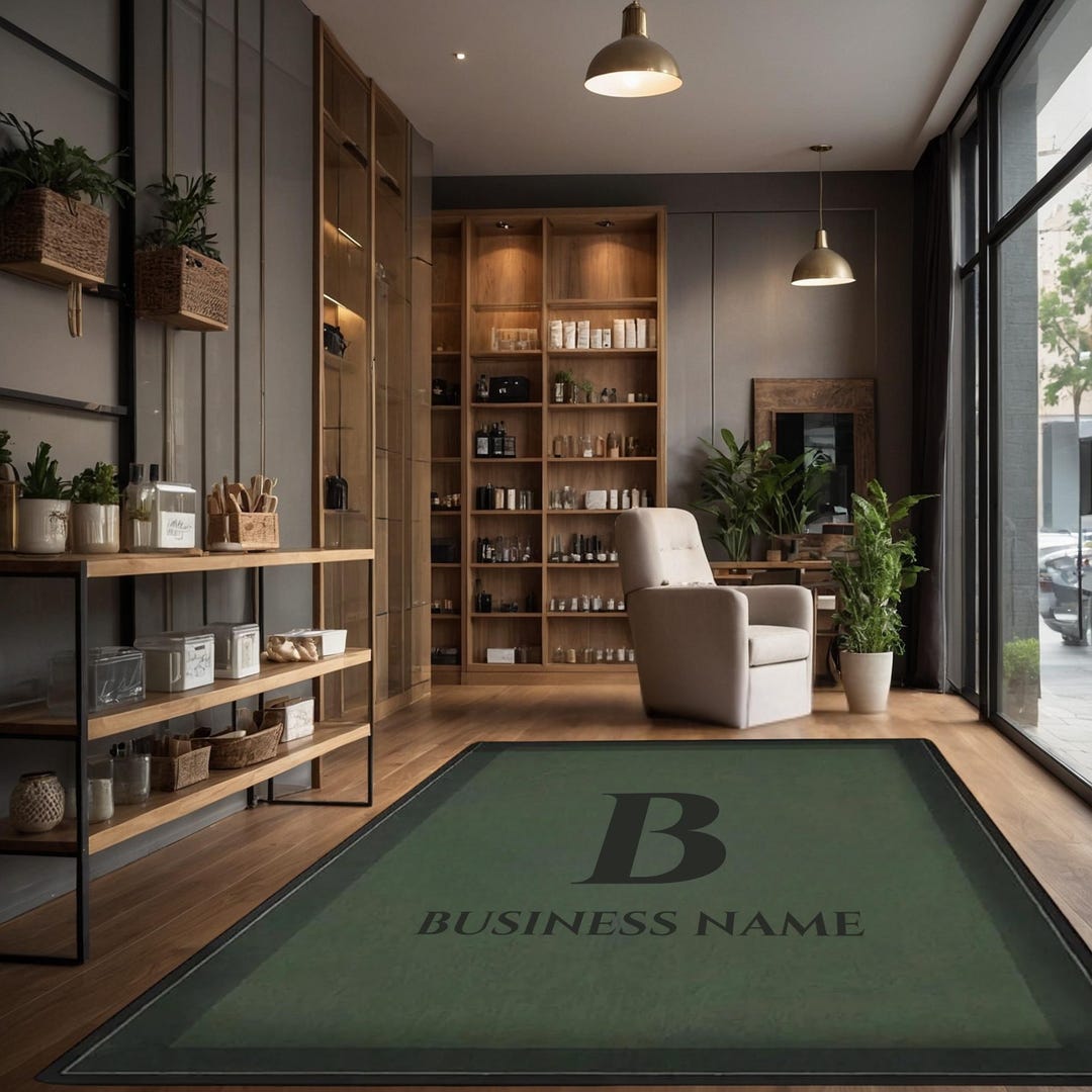Custom Monogram Welcome Mat – Personalized Business Entry Rug for Store ...