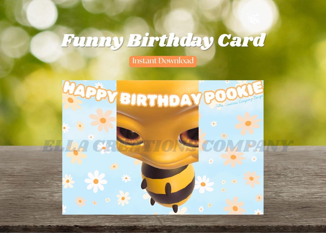 Happy Birthday Pookie Card | Funny Meme Birthday Card - Etsy