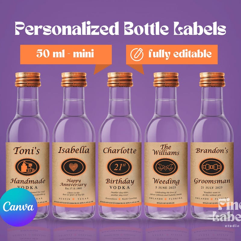 Titos Label Template Mini - Etsy