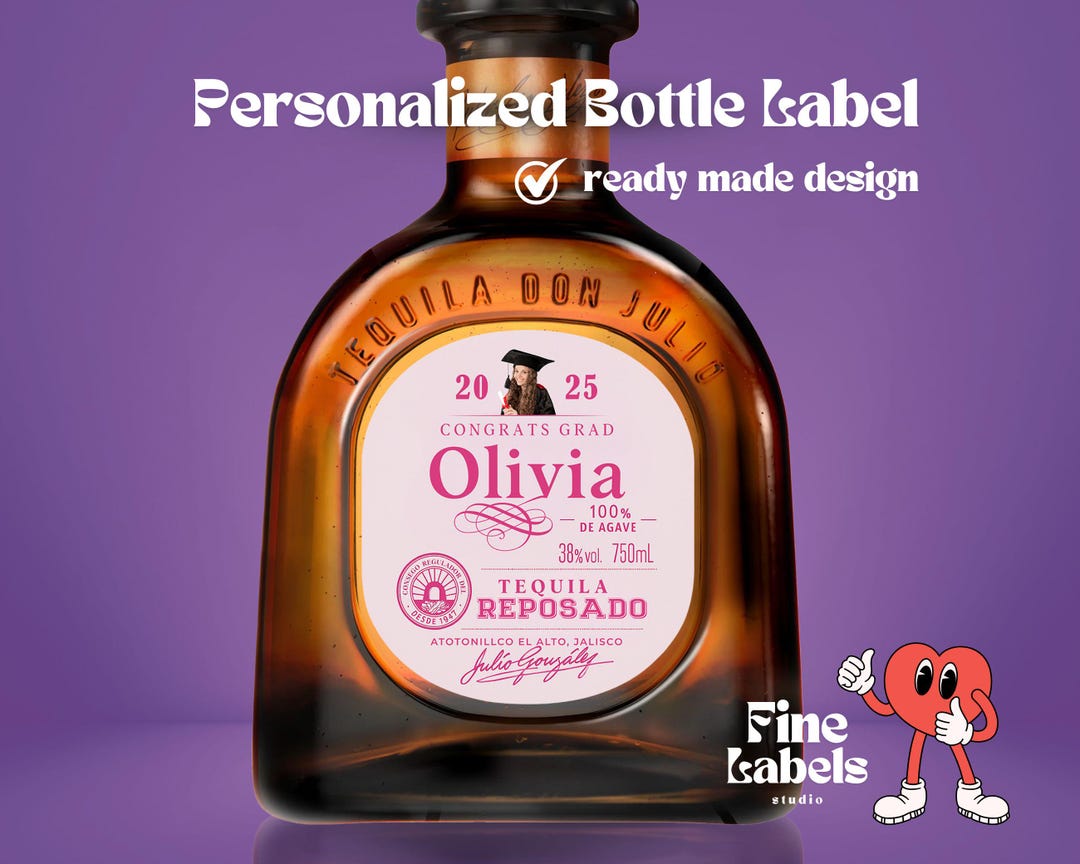 Custom Pink Don Julio Label Girl - Printable Reposado Tequila Label for ...