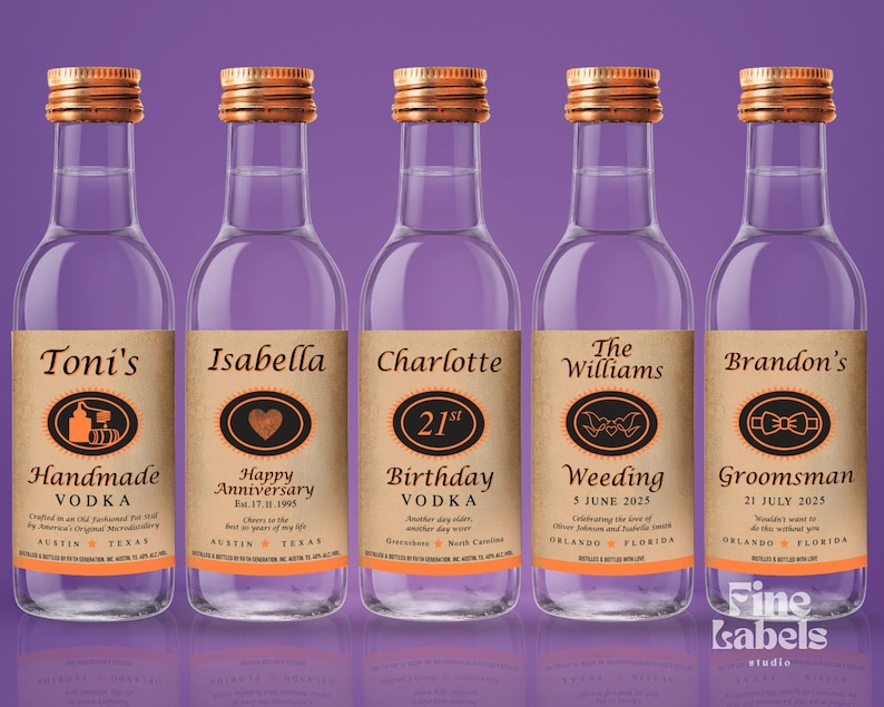 Custom Tito's Vodka Label Template: Mini Bottle Favor (digital Download ...