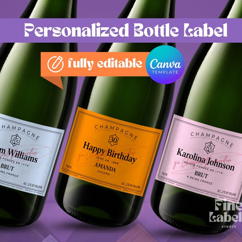 Champagne Labels - Etsy