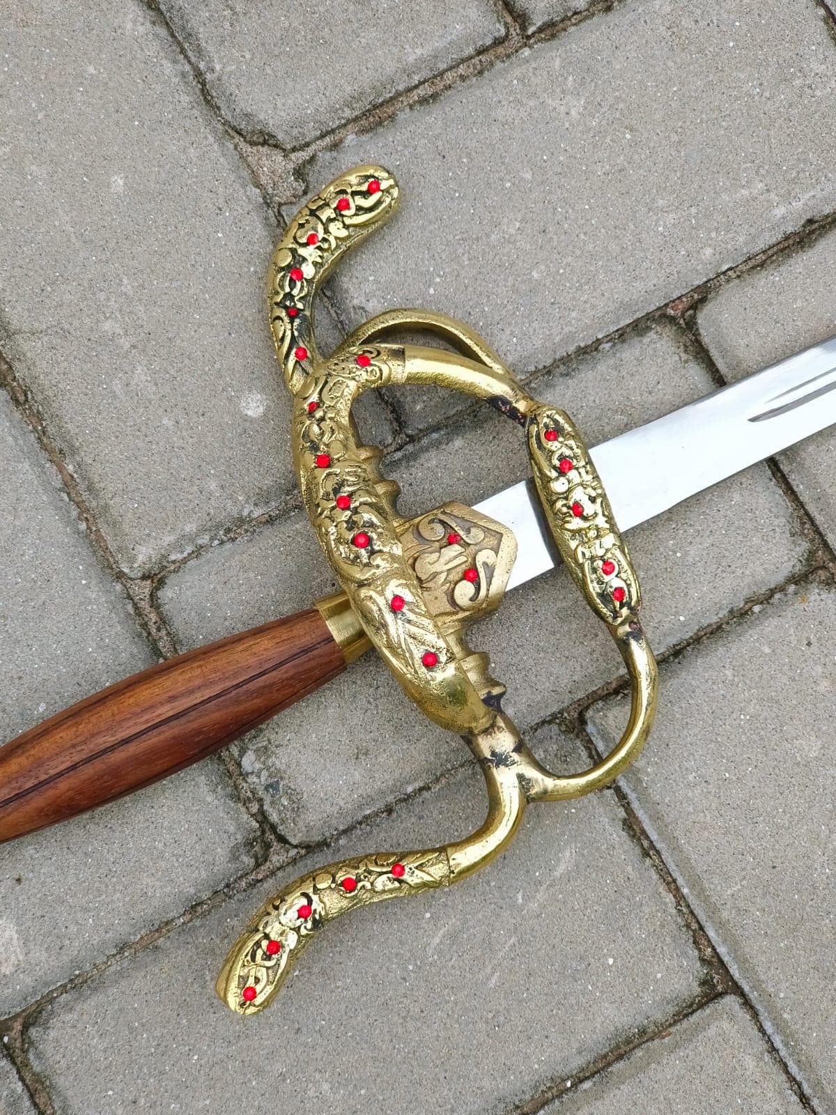 Elegant Golden Hilt Rapier Sword With Scabbard – Decorative Collectible ...