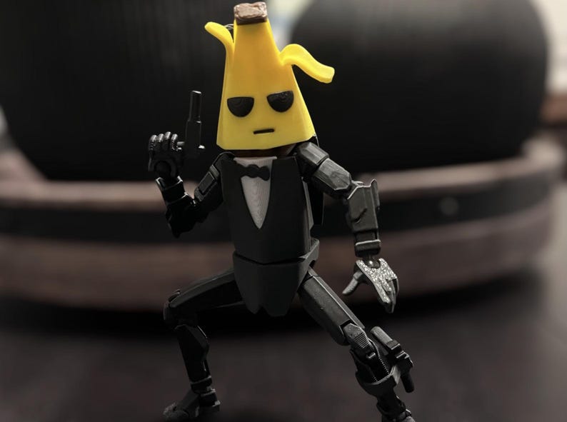 Agent Peely Dummy 13 – Fnite-inspired 3D Printed Action Figure | Fully ...