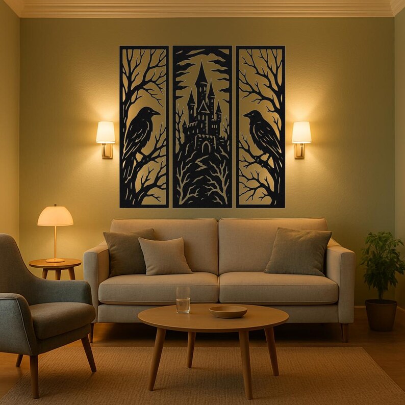 Tríptico del Castillo del Cuervo (DXF) - Archivo cortado con láser ...