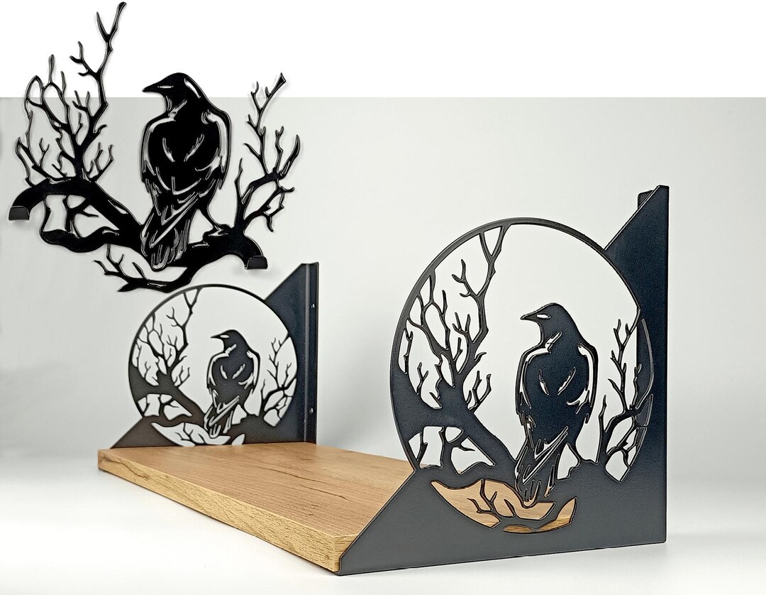 Crow Shelf Brackets +wall Hook -PROMOTION-DXF – 3 Size Set | Laser Cut ...