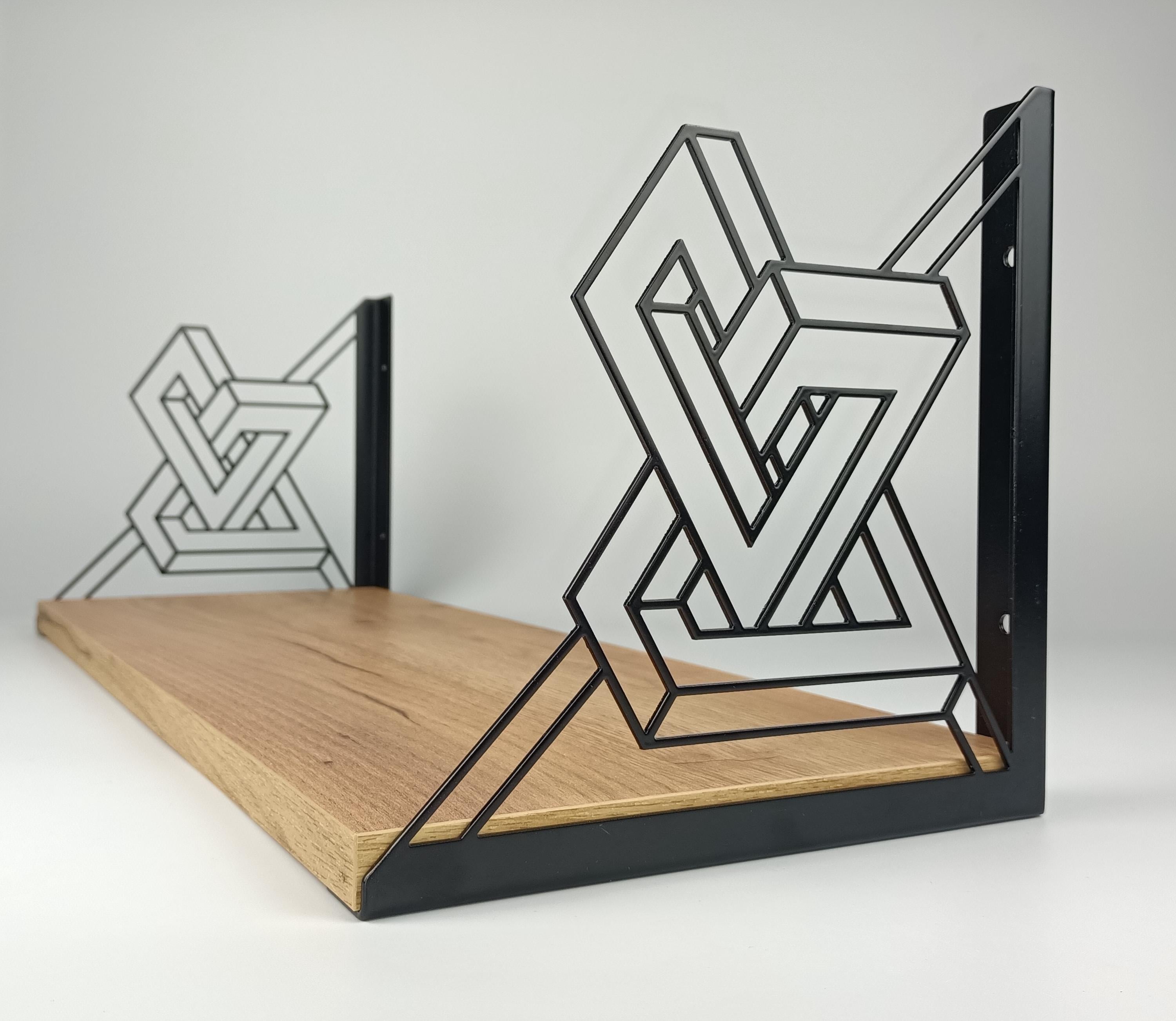 Impossible Geometry Shelf Bracket | Optical Illusion DXF for CNC ...