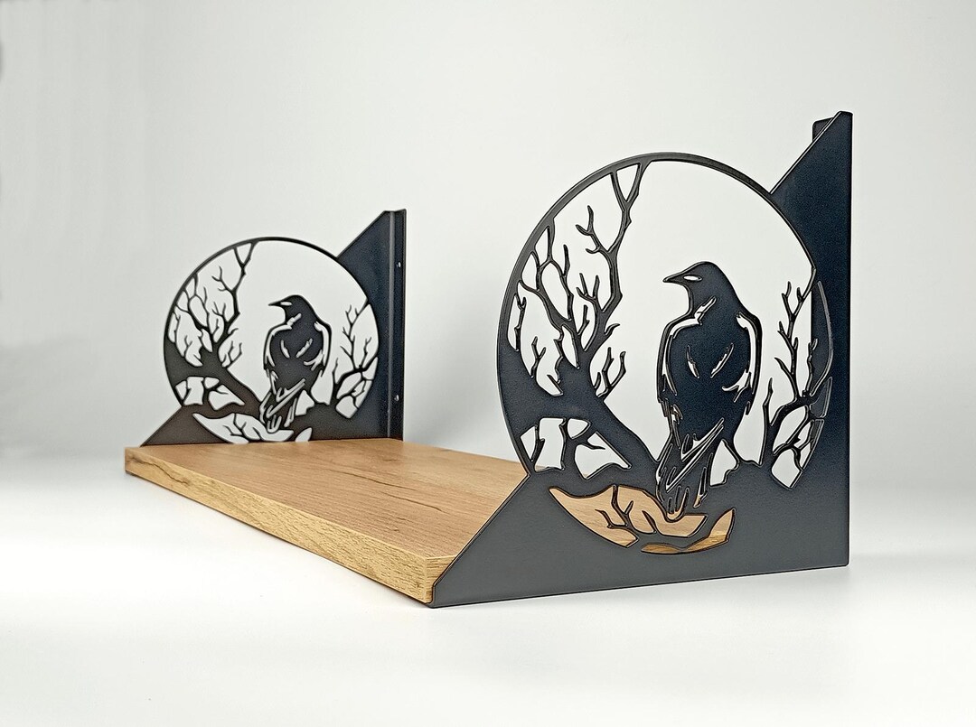 Crow Shelf Brackets -DXF – 3 Size Set | Laser Cut Bookends | 200/220 ...