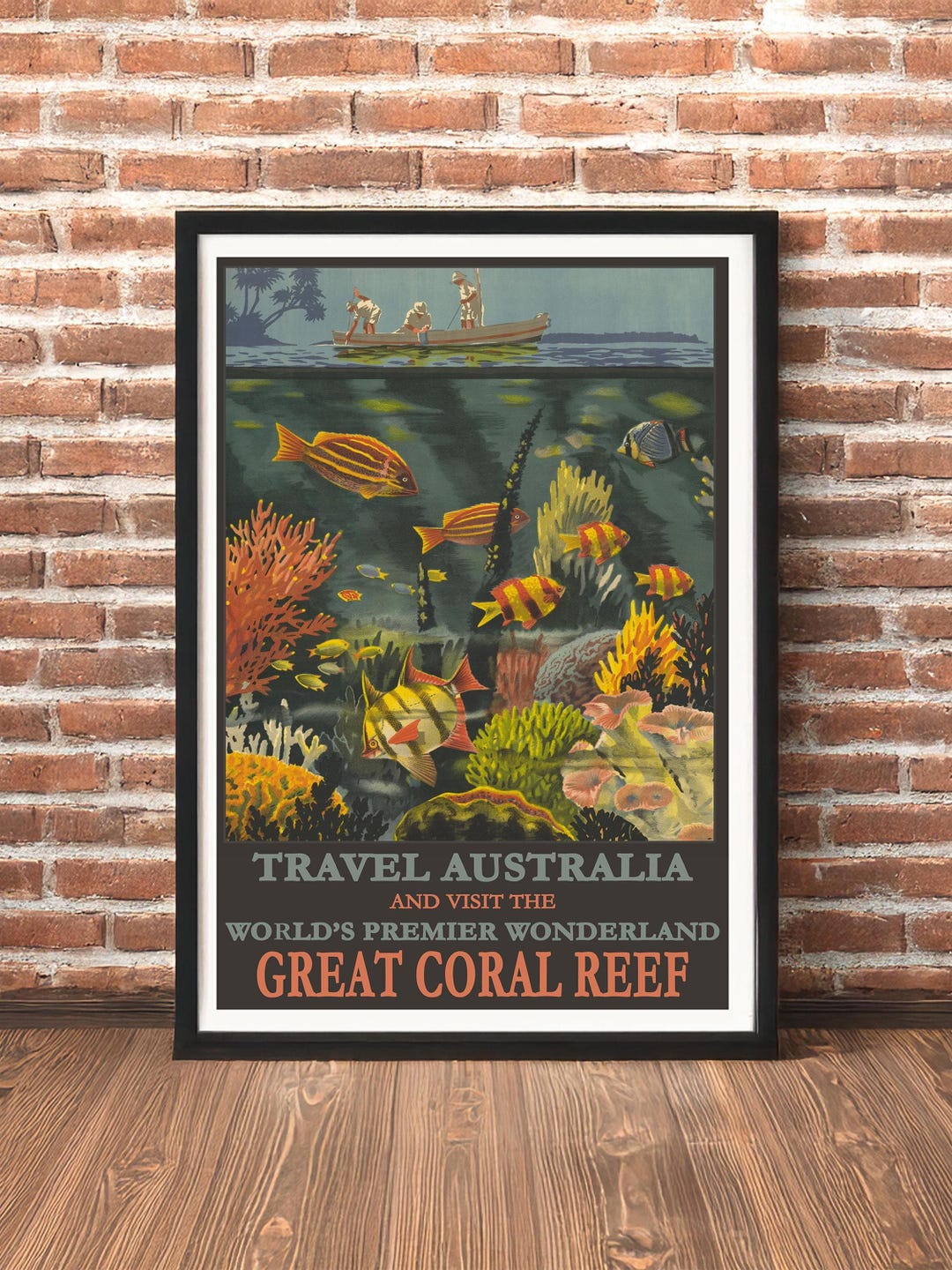 1930s Barrier Reef Travel Poster | Vintage Australian Ocean Print ...