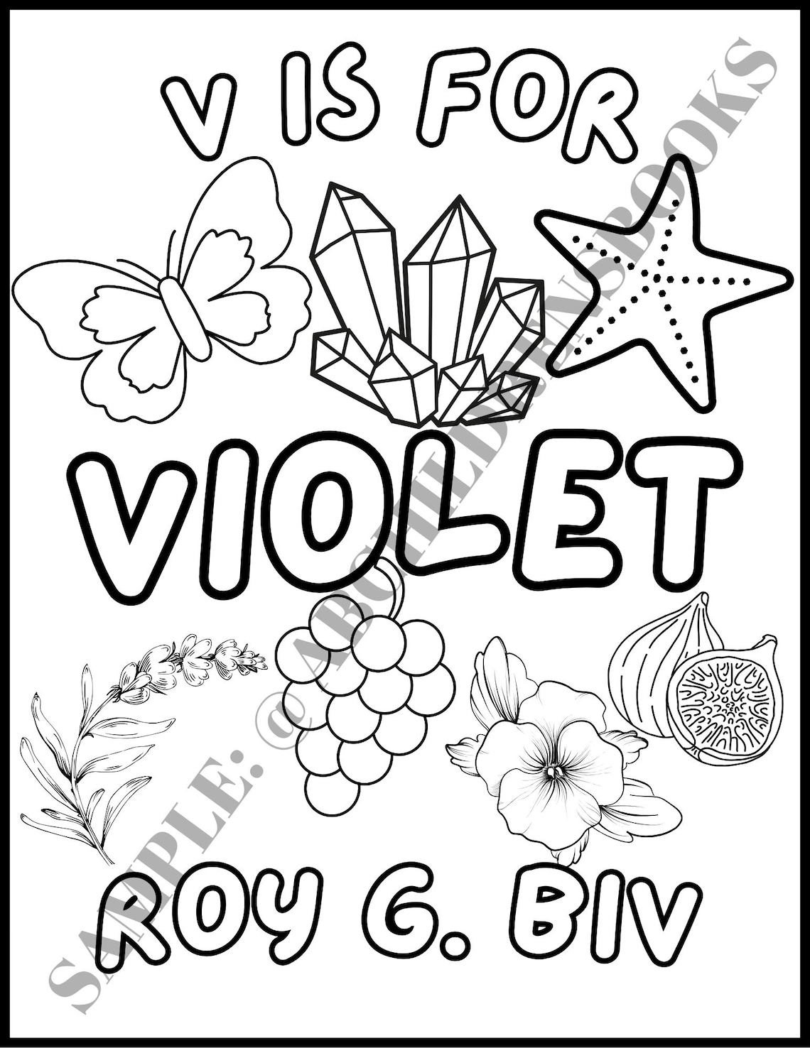 Digital Rainbow Coloring Pages Printable Coloring Pages ROY G BIV ...