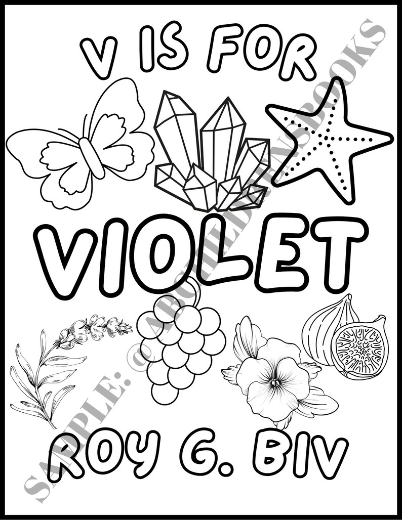 Digital Rainbow Coloring Pages Printable Coloring Pages ROY G BIV ...