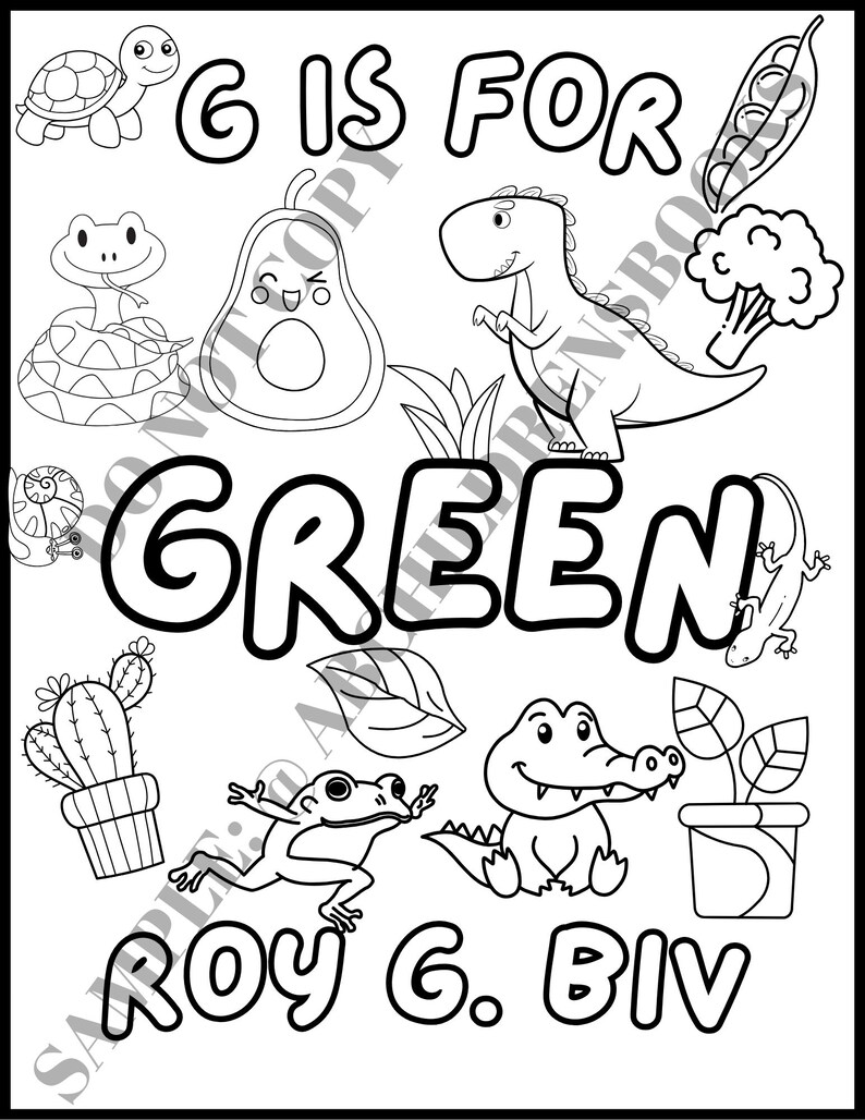 Digital Rainbow Coloring Pages Printable Coloring Pages ROY G BIV ...