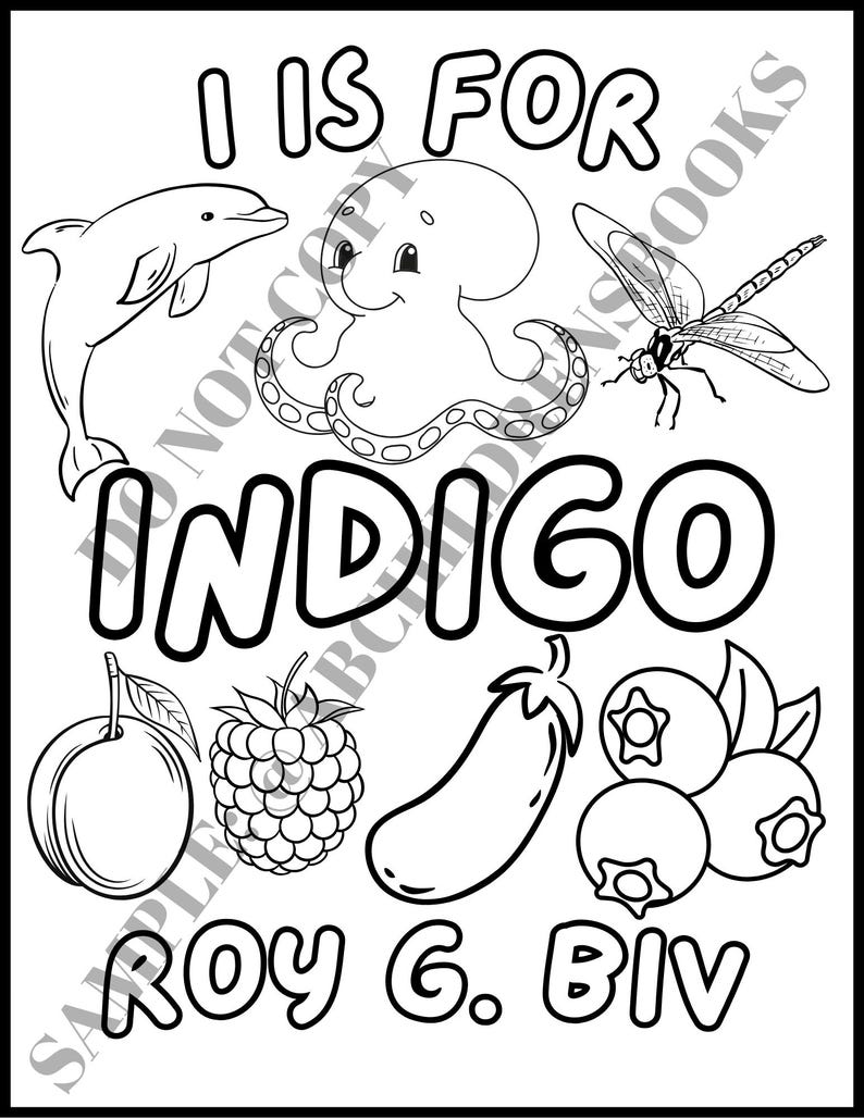 Digital Rainbow Coloring Pages Printable Coloring Pages ROY G BIV ...