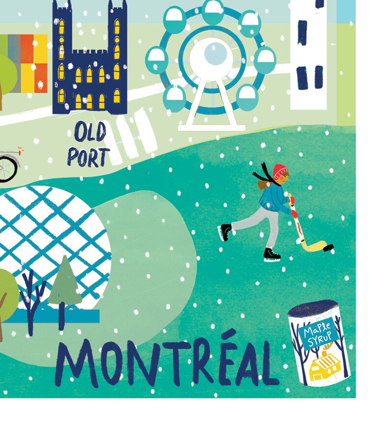 Montreal Map Illustration Illustrated Montreal Map 8x10 - Etsy