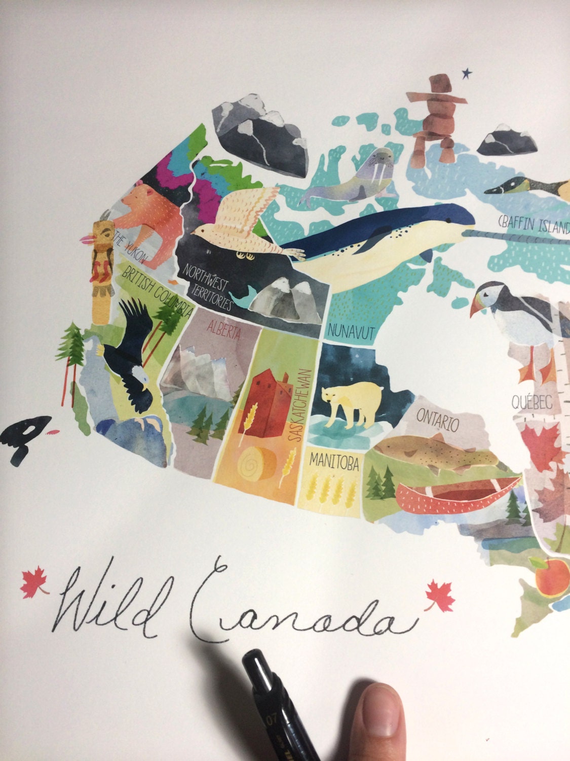 XL Map Canada, Wilderness Art, Canada Poster Canada Print, Map Art ...