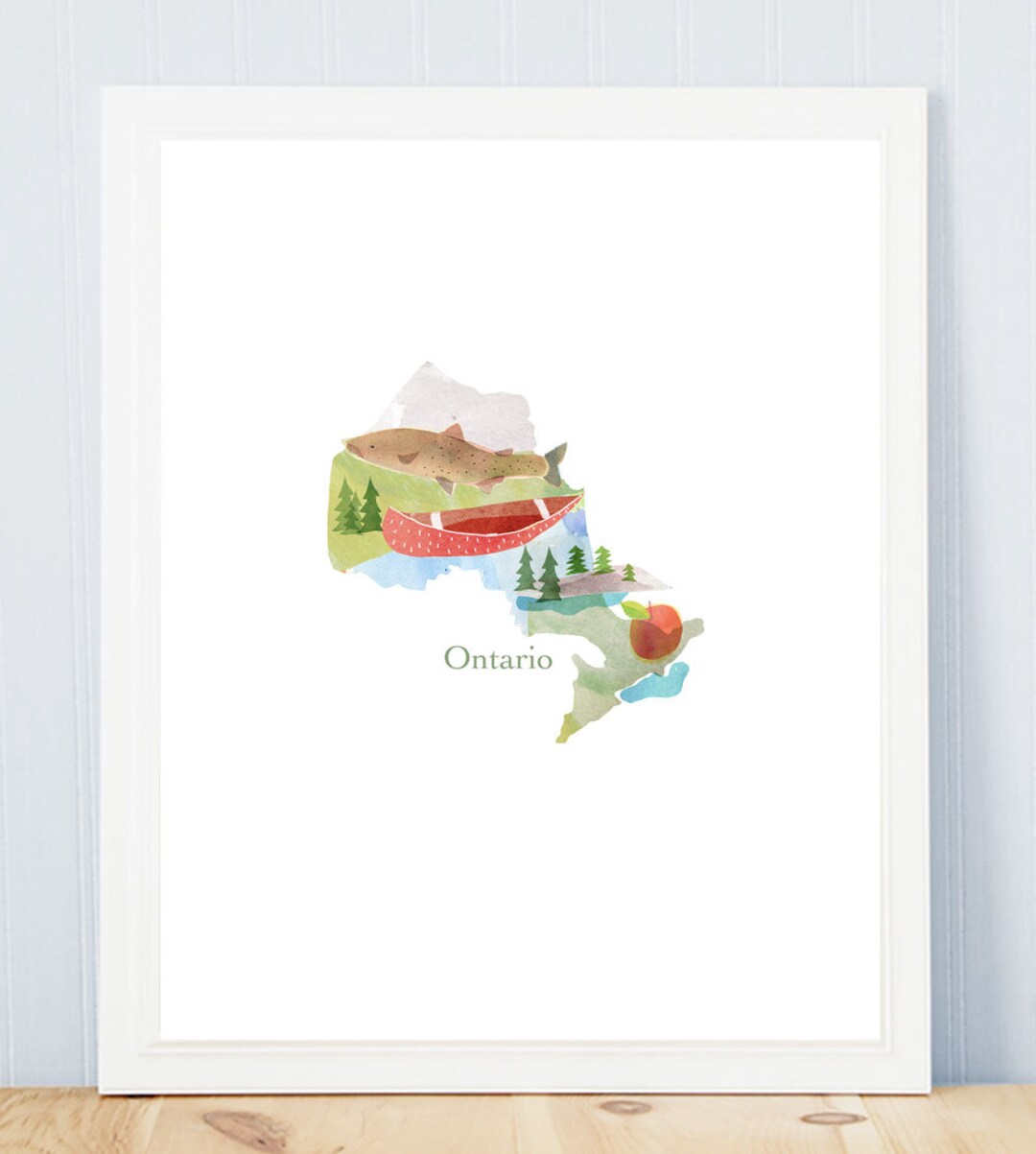 Ontario Map Print Watercolours Collage Canada Art Canada Map Art ...