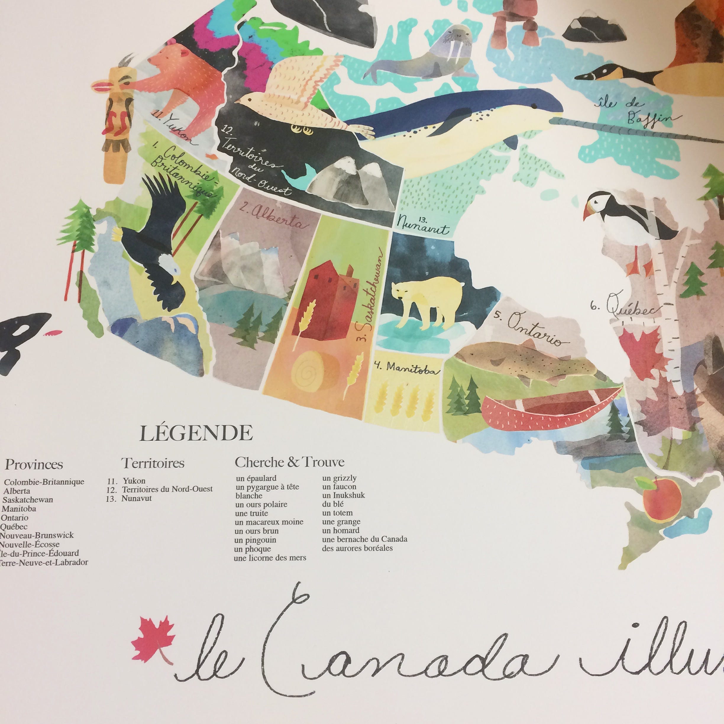 Illustré français Carte du Canada français éducatifs le Canada illustré ...