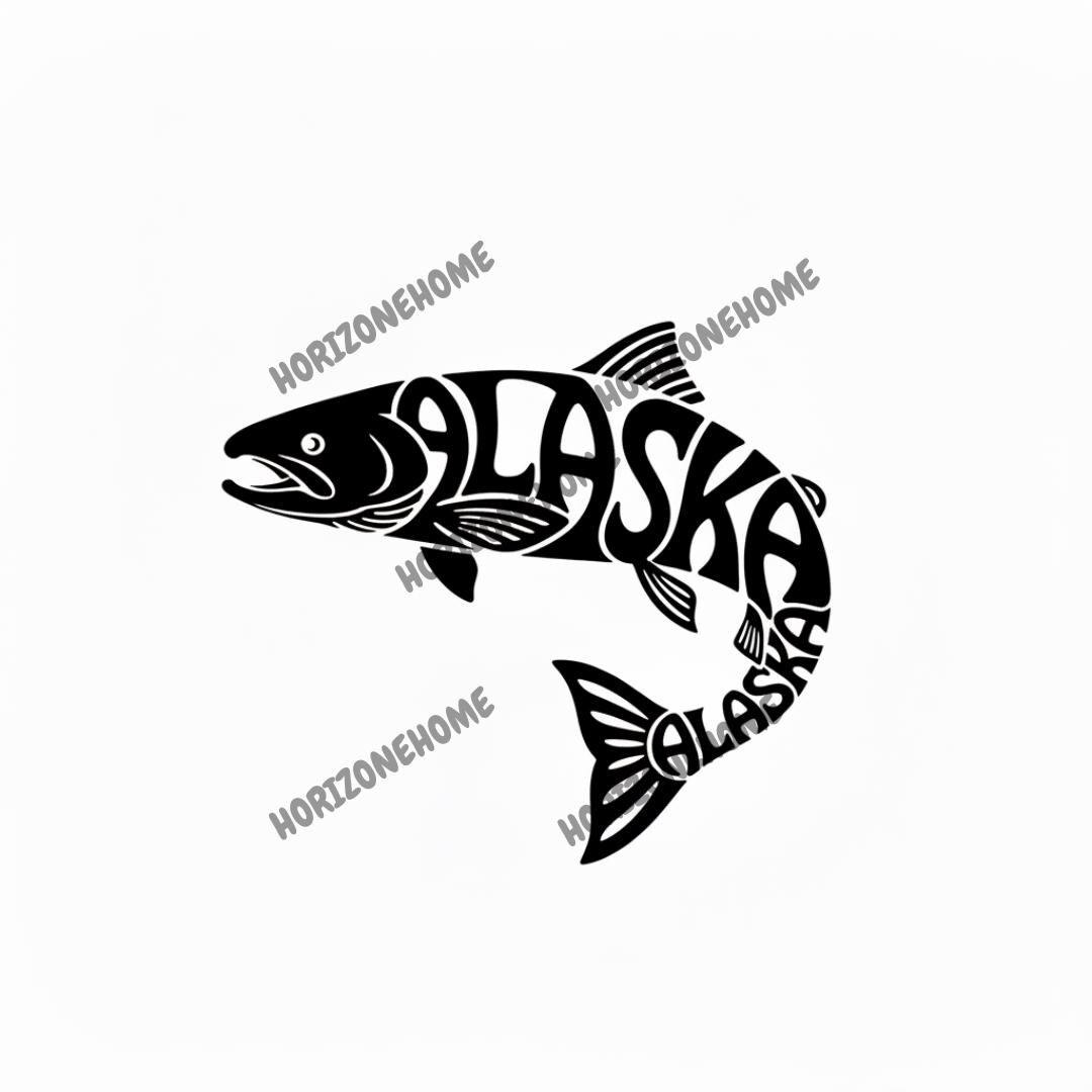 Salmon_word Alaska - Image File - Etsy
