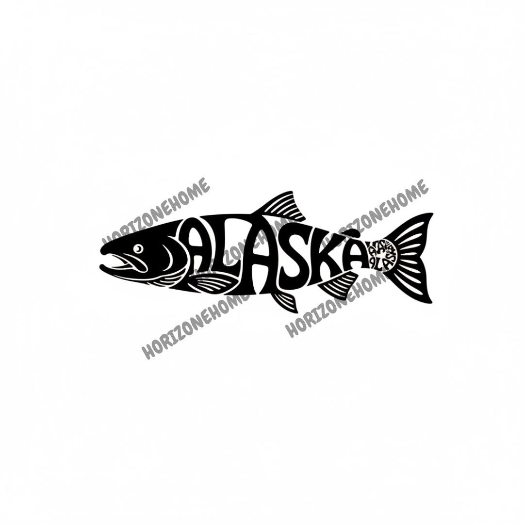 Wild Salmon_word Alaska - Image File - Etsy